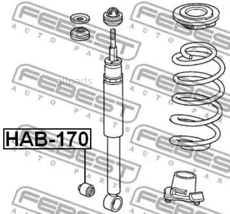 FEBEST HAB170 сайлентблок амортизатора заднего!\ Honda Civic HB 06>