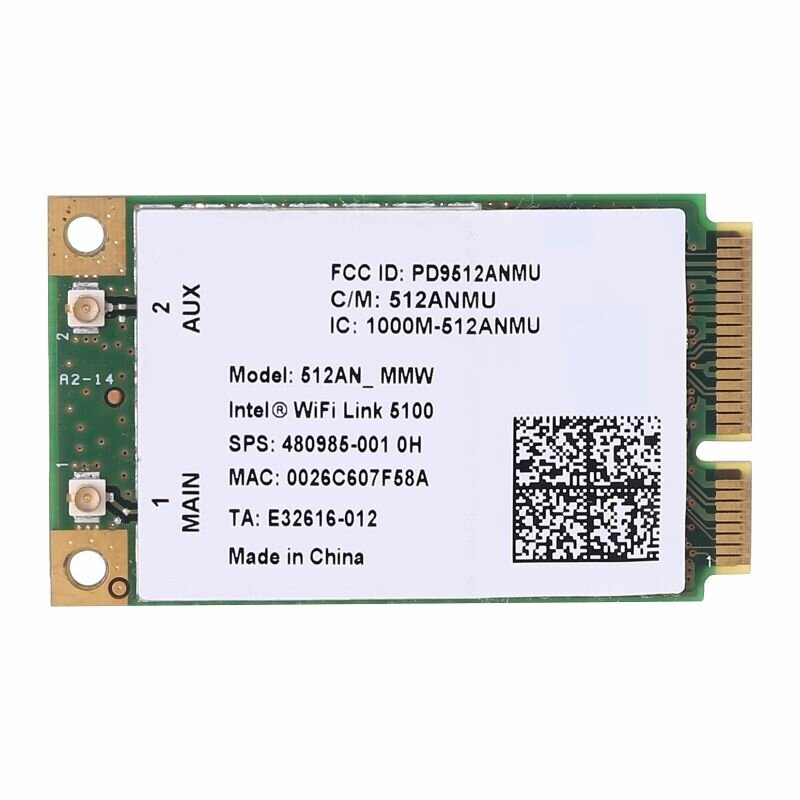 Беспроводная карта WiFi Link 5100 AGN 300M 2,4G + 5G, двухдиапазонный мини-интерфейс PCI-E для CQ40 CQ45 6520S 6530S 8730W