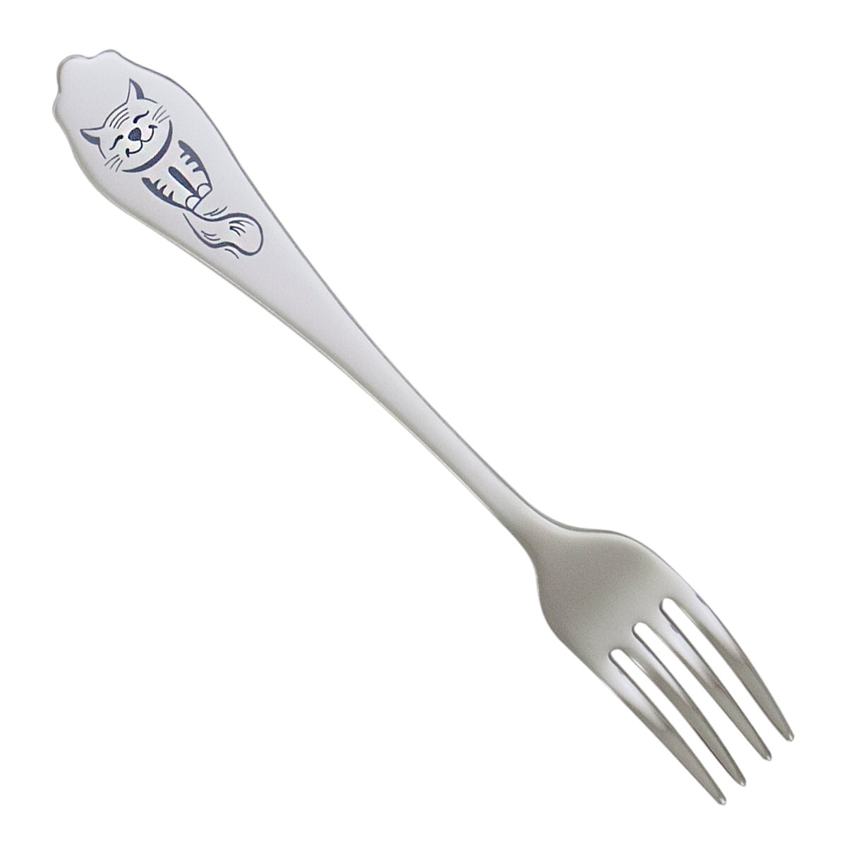 Серебряная детская вилка Мурлыка