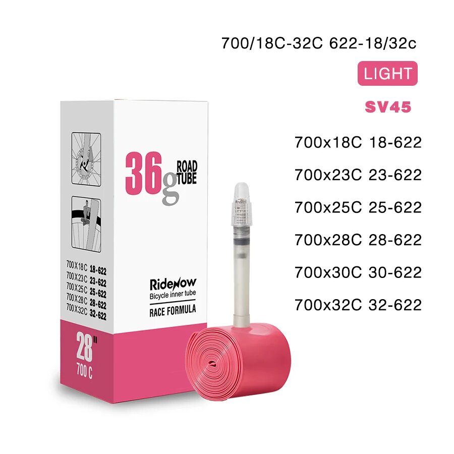 Камера велосипедная RideNow 700C 32-622, 36g white SV45