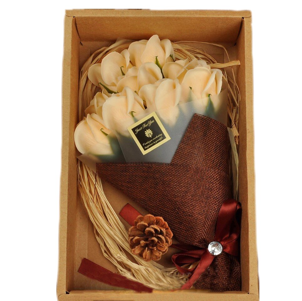 Букет MyPads "Белые розы", роза, ручная работа, подарочный, в упаковке