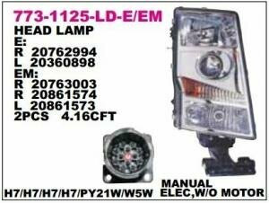 Фара головная правая с эл. корректором h7 volvo fh/fm Depo 773-1125R-LD-EM Vag: 21001651. Volvo: 20861574 20763003