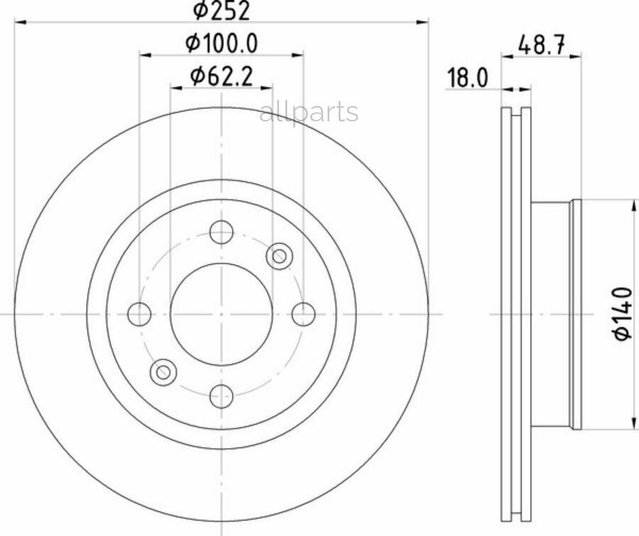 NISSHINBO ND6087K Диск тормозной | перед |