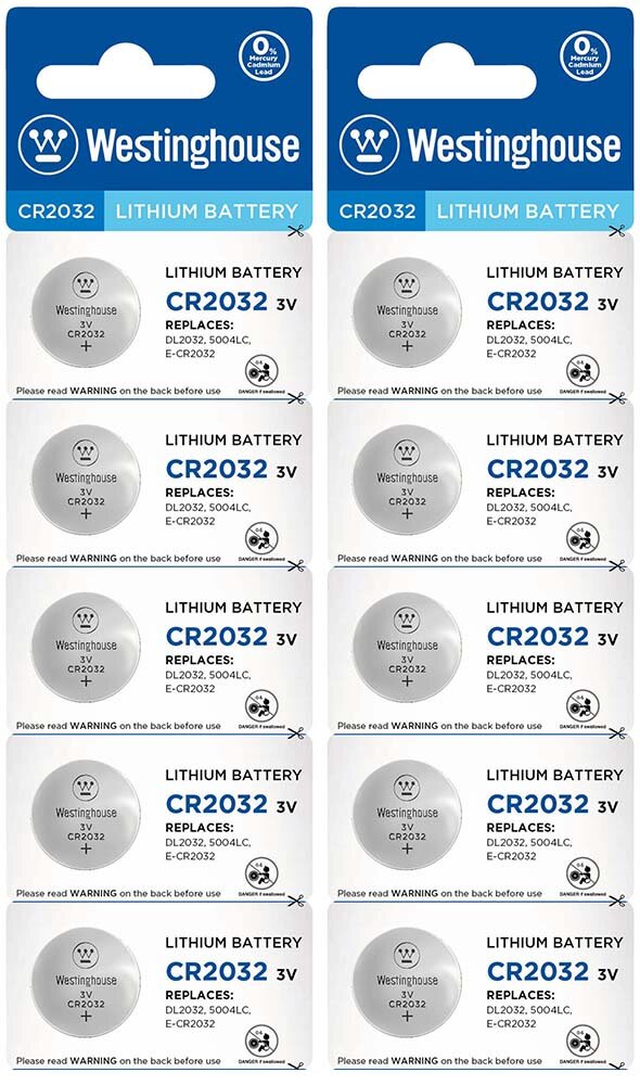 Westinghouse CR2032 - надежная литиевая батарейка для материнской платы и других электронных устройств 10шт.