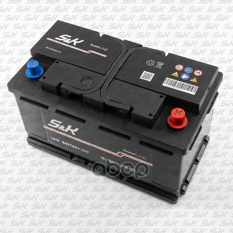 "Premium Line" Аккумуляторная Батарея Smf [12V 80Ah 670A B13] S&K арт. SK-0100018-01PL