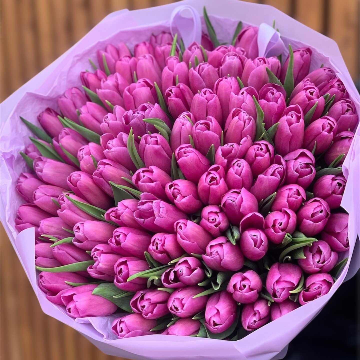 Букет из розовых тюльпанов 101 шт, красивый букет цветов, шикарный, премиум цветы, премиум букет