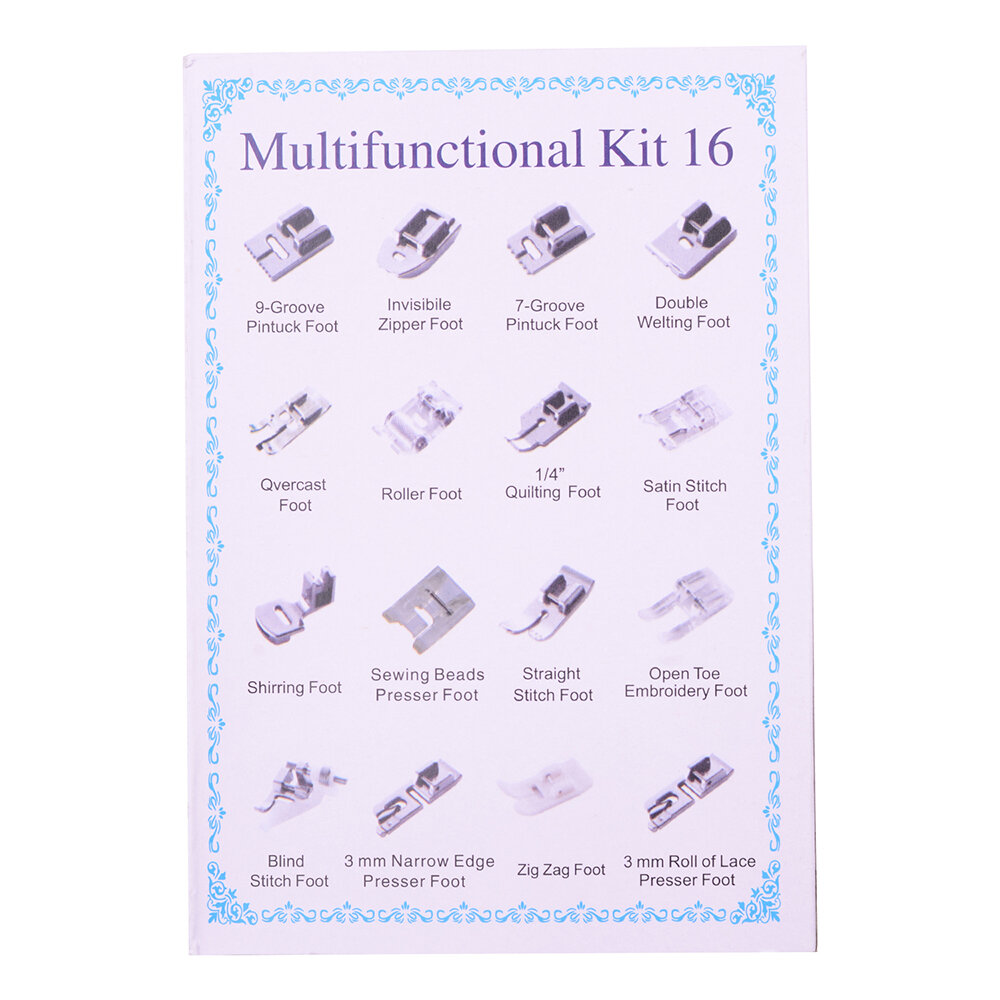 Набор из 16 прижимных лапок для швейных машин совместимость с Janome, Brother, Singer