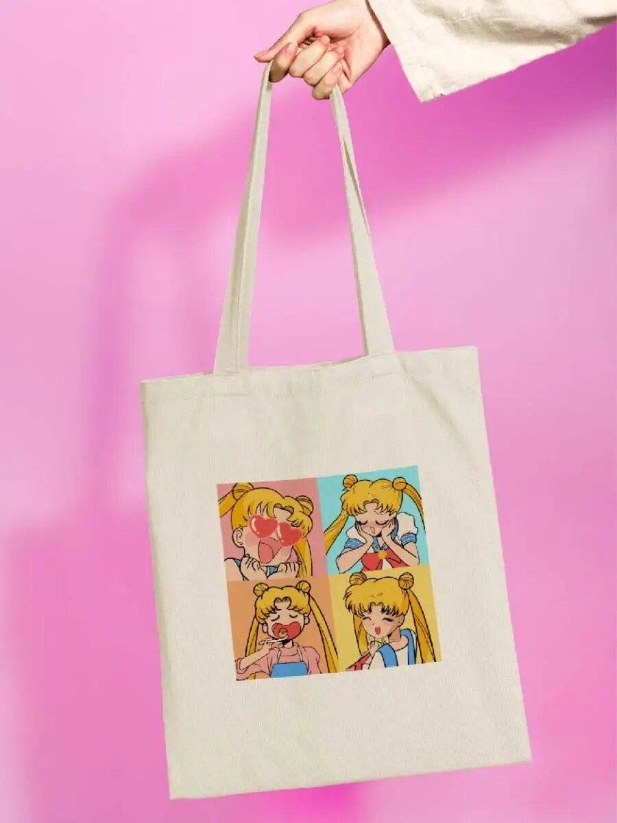 Сумка шоппер  с принтом аниме Сейлор Мун