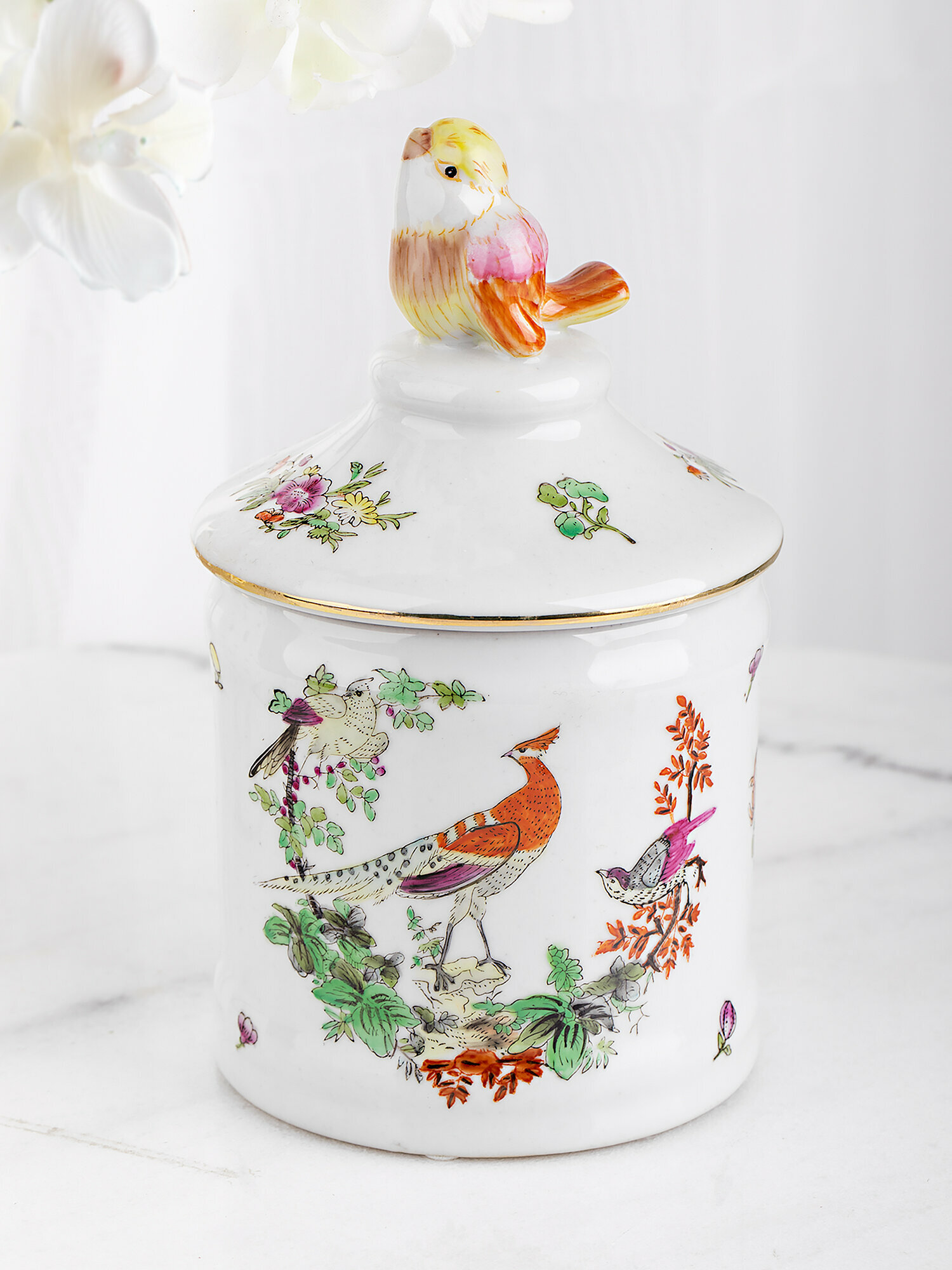 31G0359/B223F/X3003B Банка с крышкой декоративная 11x11x19см, фарфор, Glasar