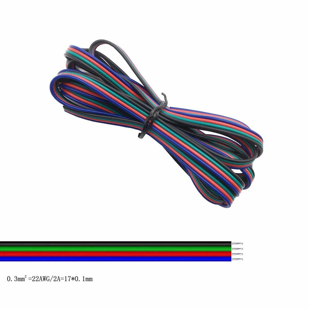Светодиодный провод 20м, 4Pin Led Wire