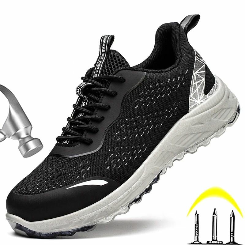 Рабочие кроссовки с защитой от ударов Ботинки Мужская строительная обувь