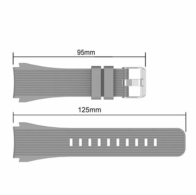 Серый силиконовый ремешок 22 мм для OnePlus Watch 2