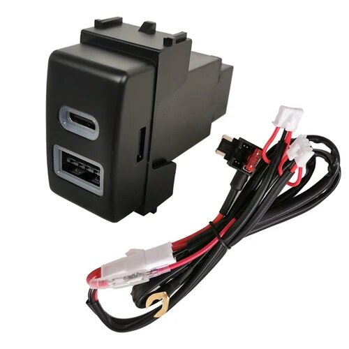 Автомобильное зарядное устройство, быстрое зарядное устройство Type-C PD USB QC3.0, адаптер питания, подходит для Nissan Patrol Y62 X-TRAIL SUNNY SYLPHY Teana