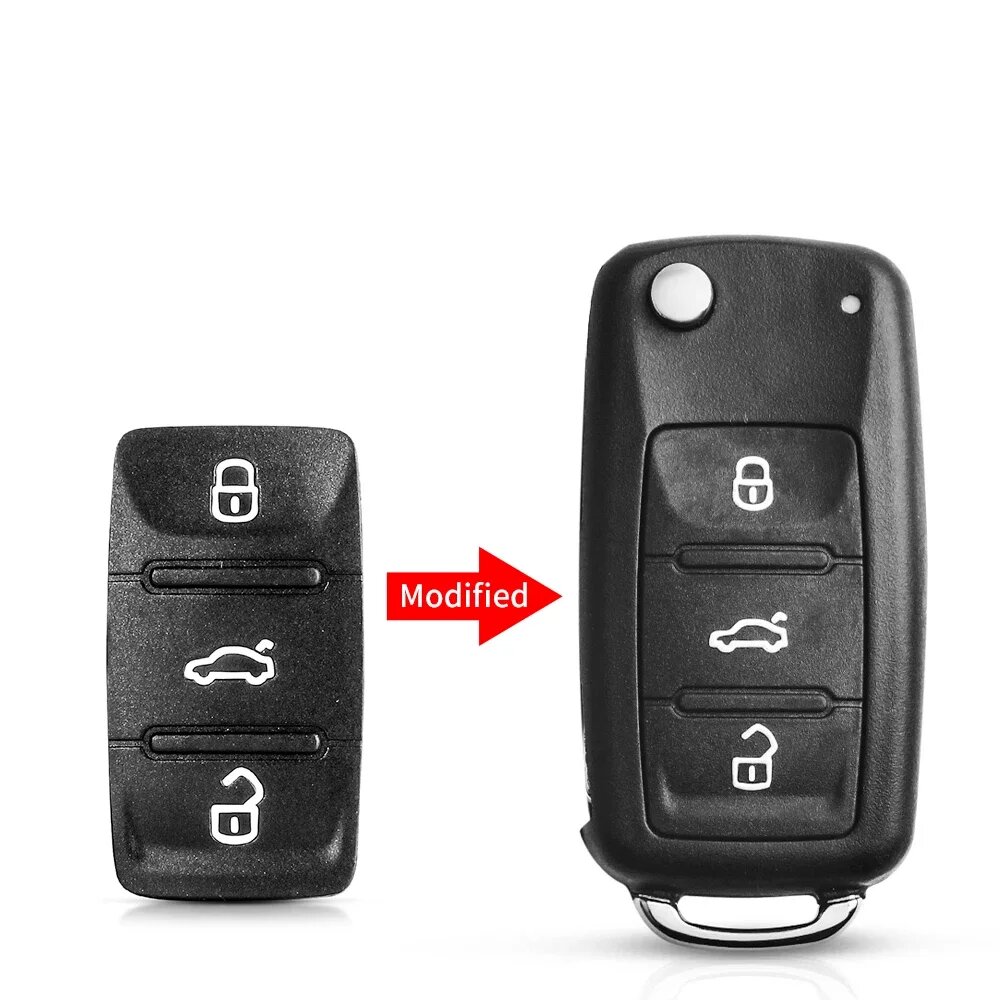 Автомобильный ключ резиновый 3 кнопки, Model 2, VW Golf, Skoda, Seat