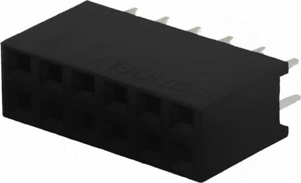 Гнездо CONNFLY DS1023-2*6S21 Гнездо штыревое "мама" PIN 12 прямой 2,54мм THT 2x6 1шт