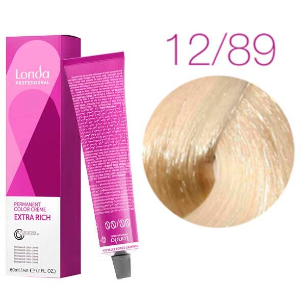 Londa Permanent Color Creme Стойкая крем-краска для волос 12/89 Специальный блонд жемчужный сандрэ, 60 мл