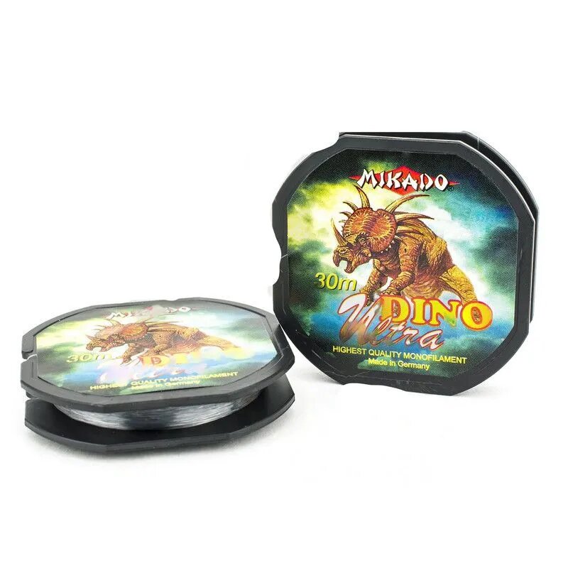 Монофильная леска MIKADO DINO Ultra. d=0.18 мм, 150 м, 4,55 кг, (серо-прозрачная), Made in Germany.