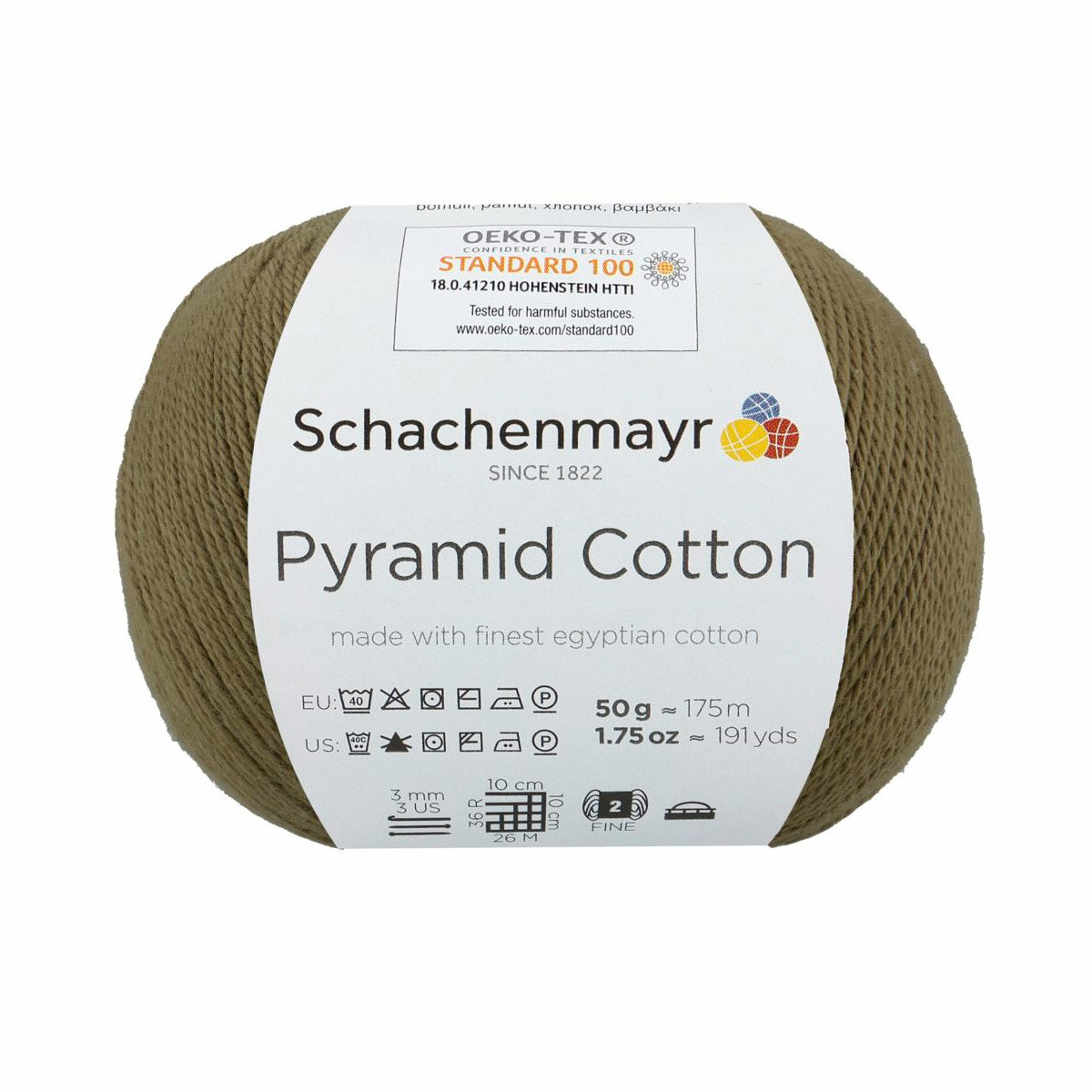 Pyramid Cotton /Пирамид Коттон/ пряжа Schachenmayr, MEZ, 9807400 (00070, khaki, хаки)