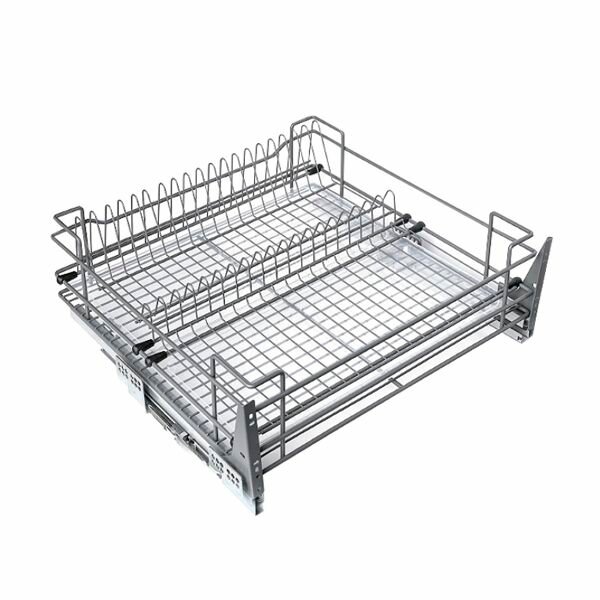 Посудосушитель в нижнюю базу 600мм c поддоном с доводчиком, хром