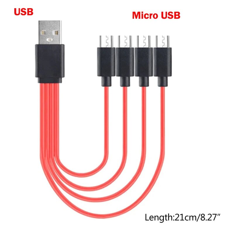 Прочный конвертер 4 в 1, кабель Micro USB типа C, разветвитель проводов, 4-портовый разветвитель для зарядки, совместимый с телефоном, ноутбуком, планшетом, зарядным кабелем