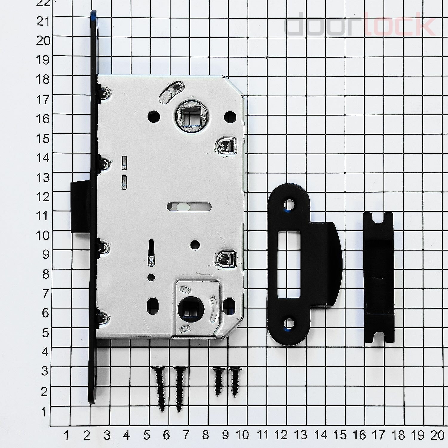Замок дверной, врезной Doorlock V 432 Black межкомнатный черный