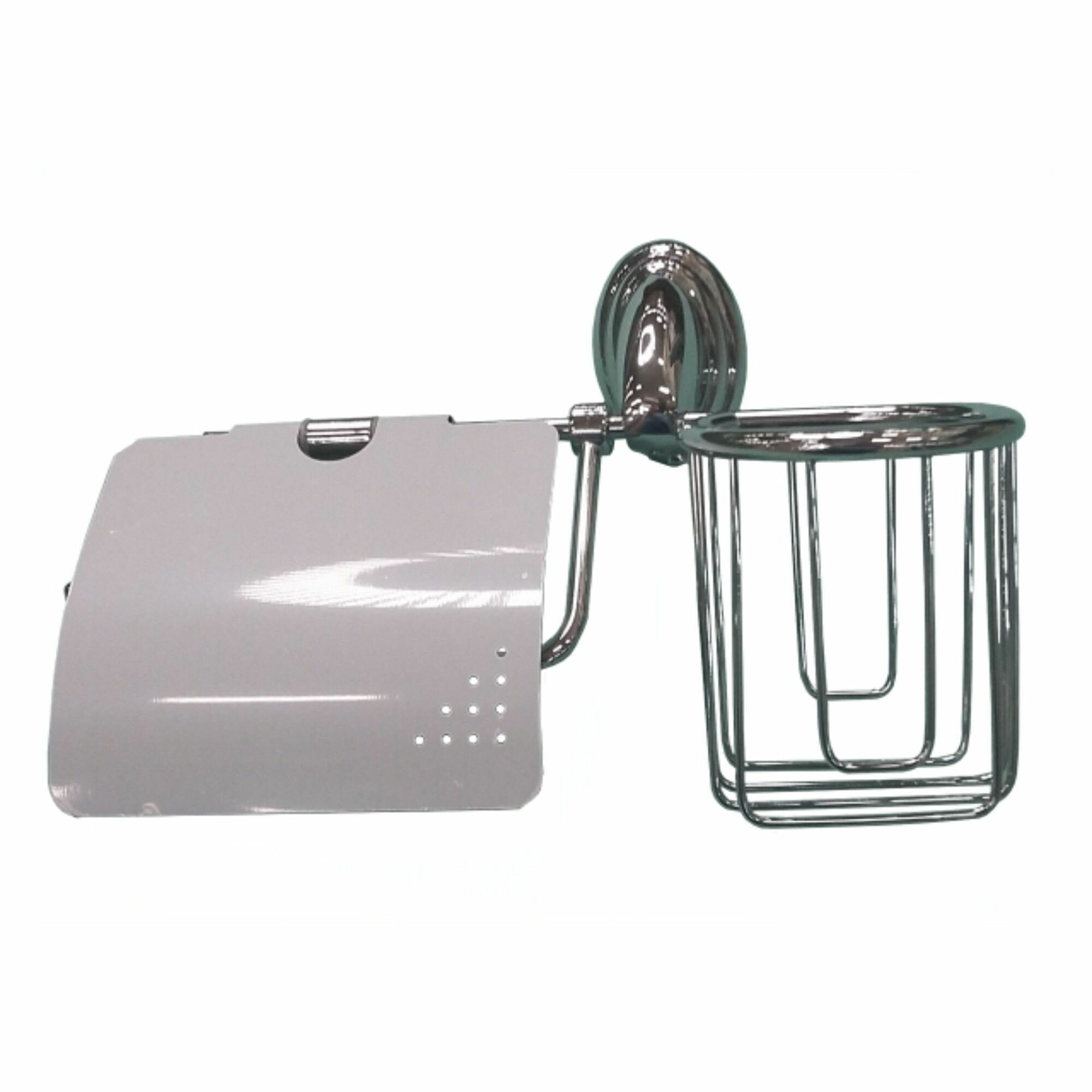 Бумагодержатель LEDEME L1503-1, с держателем освежителя воздуха, сталь, цвет хром