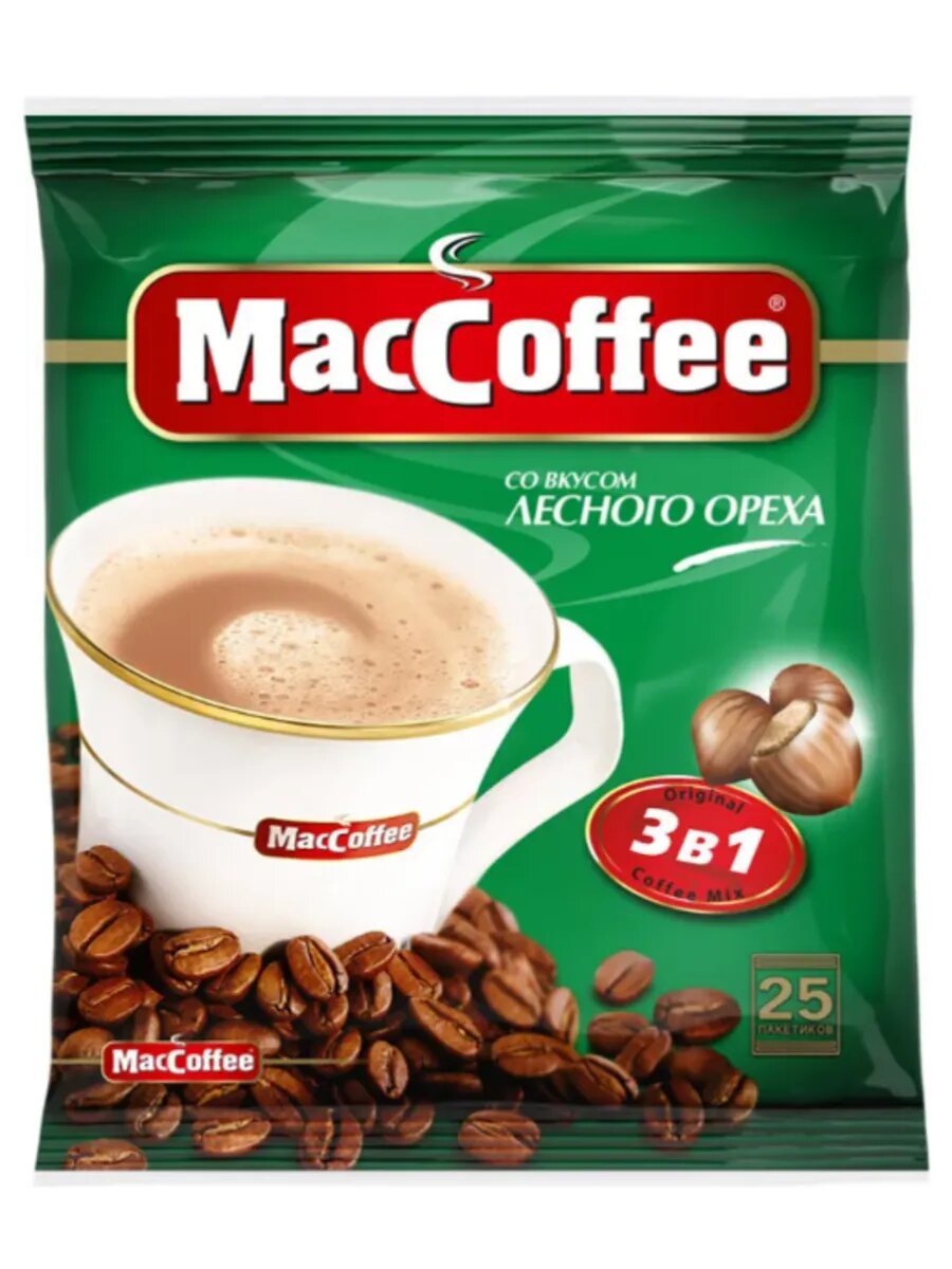 Кофе MacCoffee порционный 3в1 Hazelnut 25 пак*18 г