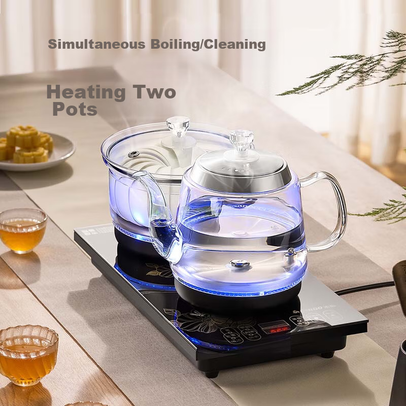 CHIGO Automatic Water-Filling Electric Kettle, Tea Station Water Boiler with Integrated Water-Filling System, Tea Brewing And Cleaning, Blue Light, 316 Stainless Steel Heating Plate, Reception Area And Built-In Dual-Use Electric Teapot JBL-S9980