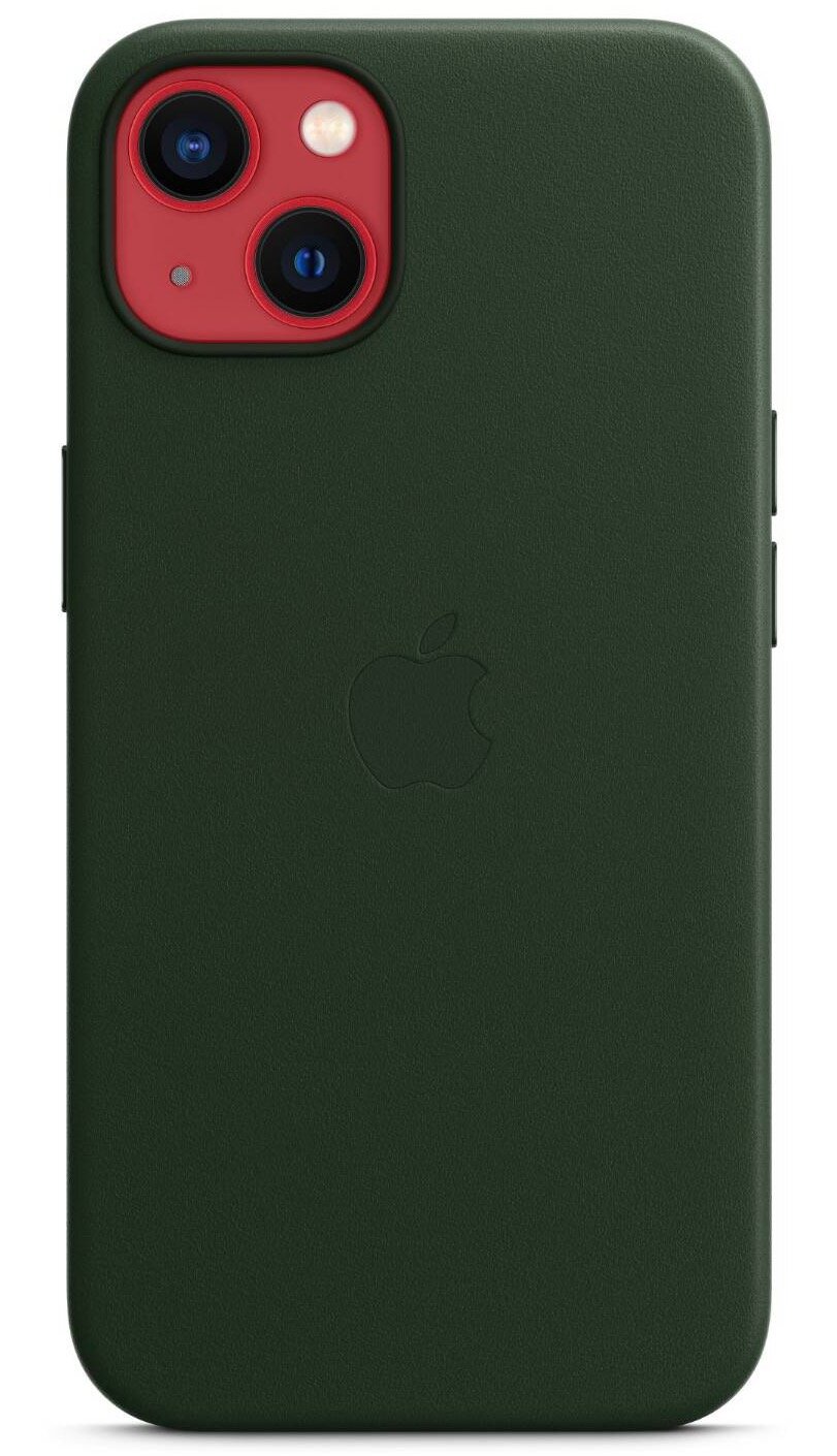 Накладка на iPhone 13 Apple Leather Case MagSafe MM173ZE/A зелёная секвойя