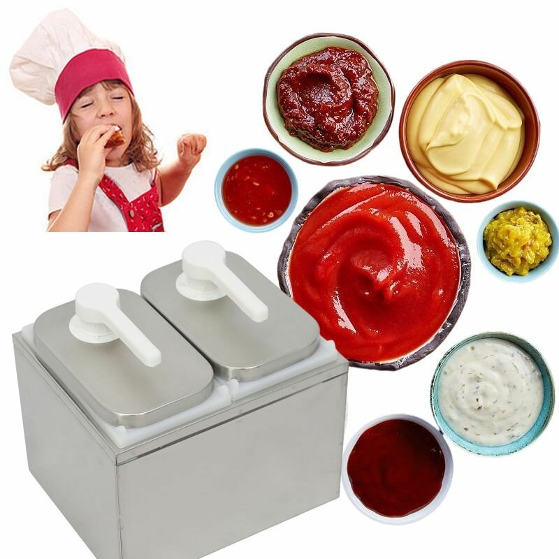 Дозатор для соуса, двуглавый, объемом 4 литра