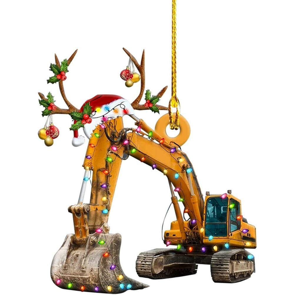 Christmas Tree Pendant Hanging Decoration Gift Personalized Fire Truck Vehicle Boat Excavator