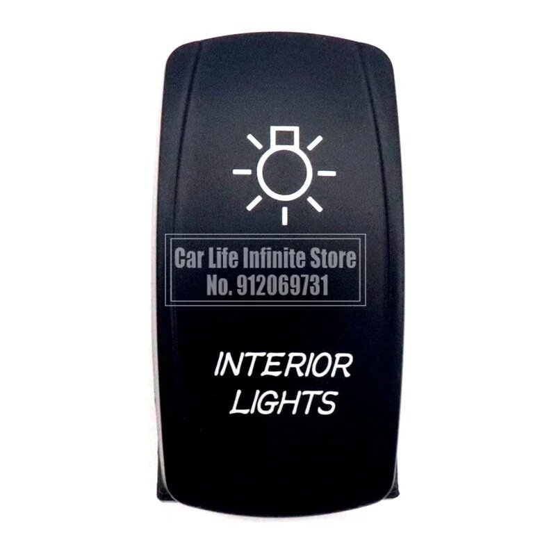 12 В, 24 В, 20 А, кулисный переключатель для автомобиля, лодки, водонепроницаемый INTERIOR LIGHTS