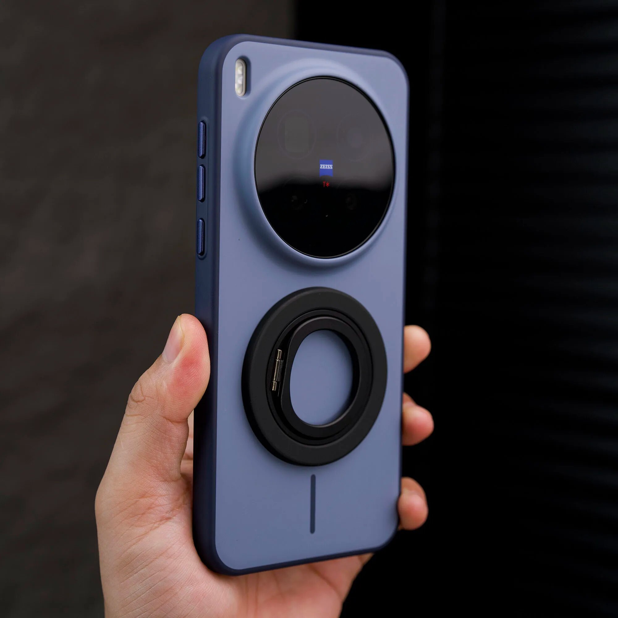 Чехол магнитный vivo X300 Bracket Blue, темно-синий