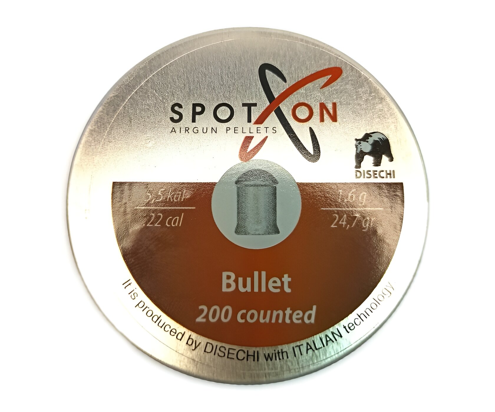 Пули SPOTON "Bullet", для пневматики, 5,5 мм, 1,6 гр, 200 шт.