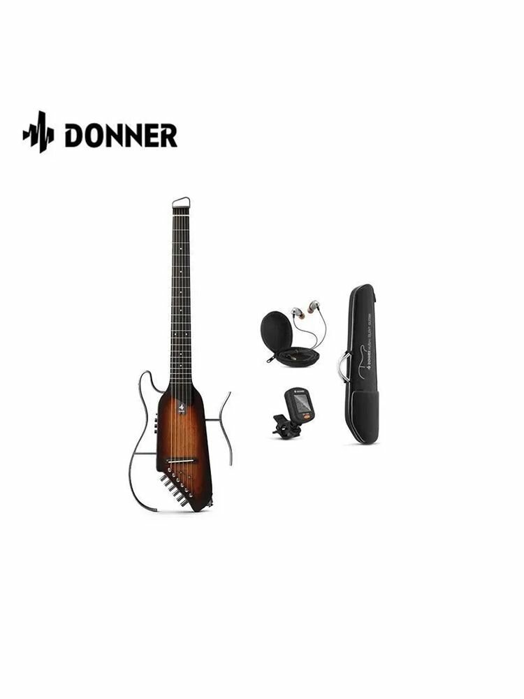 Donner HUSH-I Road Guitar Stringless Headstock Электрогитара Шестиструнная Сверхлегкая