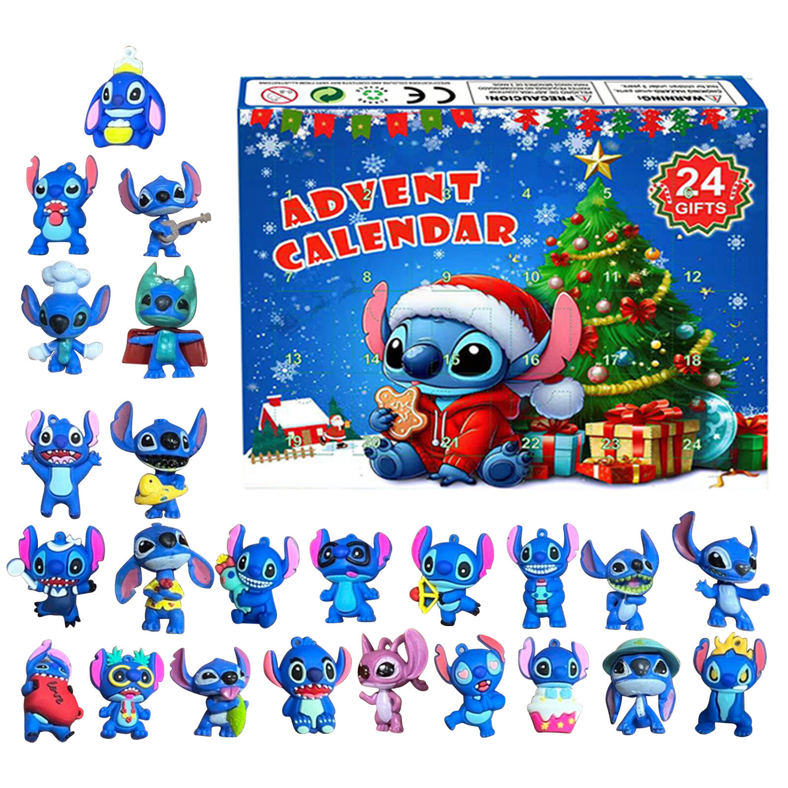 Игрушка сюрприз Адвент календарь подарочный с 24 фигурками Стича