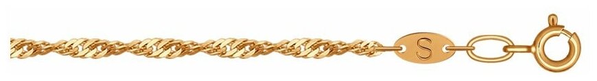 Браслет-цепочка, красное золото, 585 проба