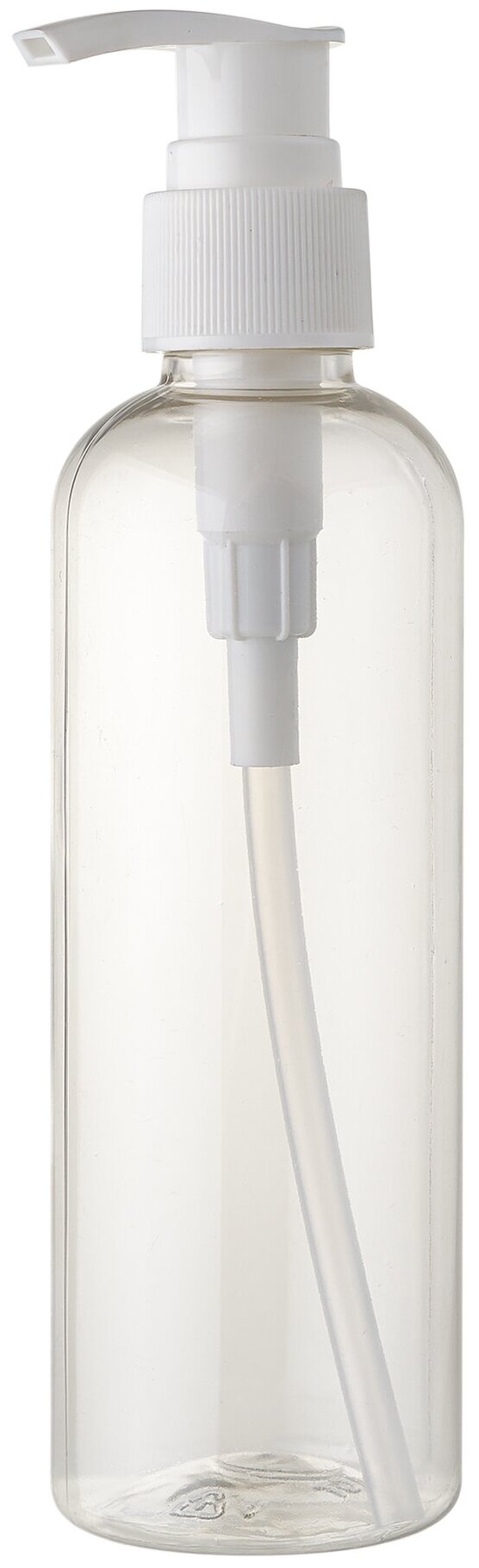 Флакон прозрачный 250 мл с белым дозатором для мыла, шампуня, бальзама, геля, крема, масла, 8 шт.