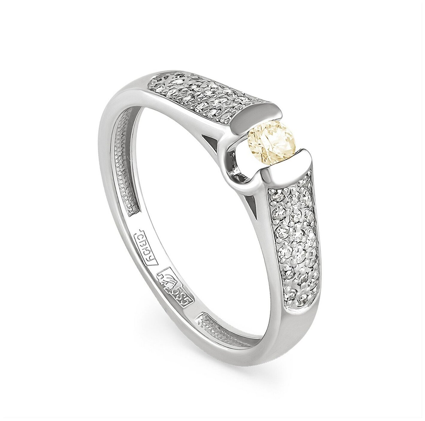 Кольцо, белое золото, 585 проба, бриллиант