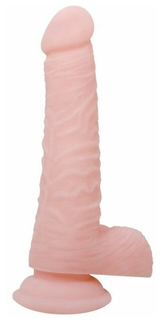 Телесный фаллоимитатор с присоской Super Dildo - 18,8 см, Baile, термопластичная резина (TPR), телесный