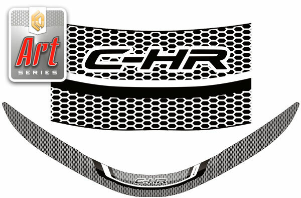 Дефлектор капота Toyota C-HR 2018 - н. в. Серия "Art" белая САпластик