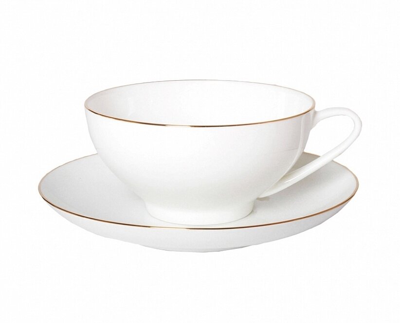 Чашка с блюдцем чайная Золотая лента (Купольная) 300 мл Императорский фарфоровый завод (ИФЗ) 81.16430.00.1