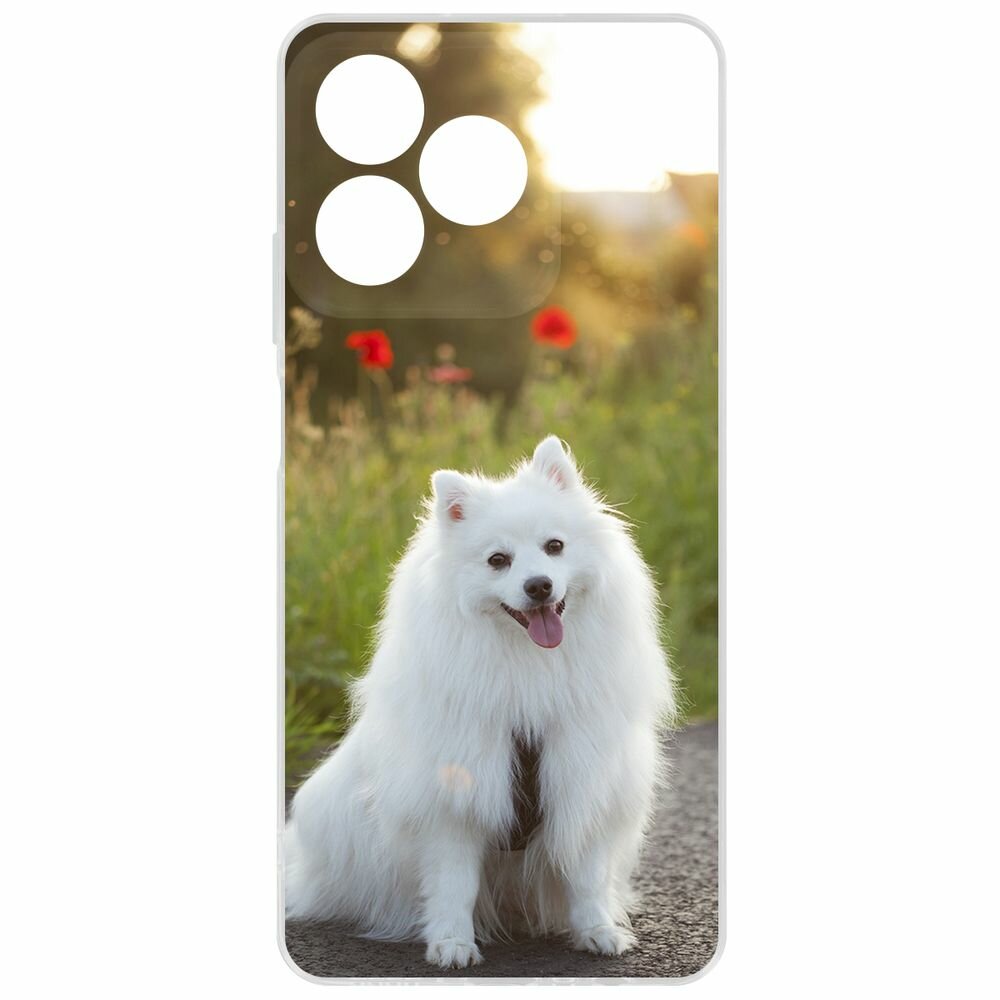 Чехол-накладка Krutoff Clear Case Белый шпиц для Realme Note 50