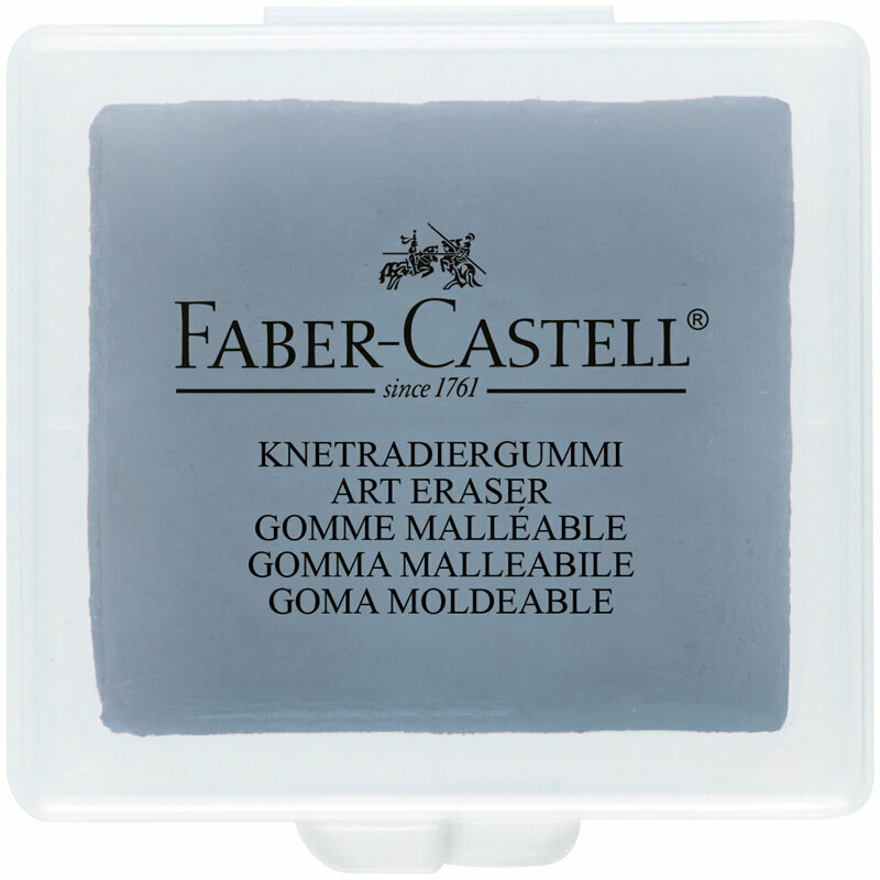 Ластик-клячка Faber-Castell, формопласт, 40*35*10мм, серый, пластик. контейнер, 285931rf
