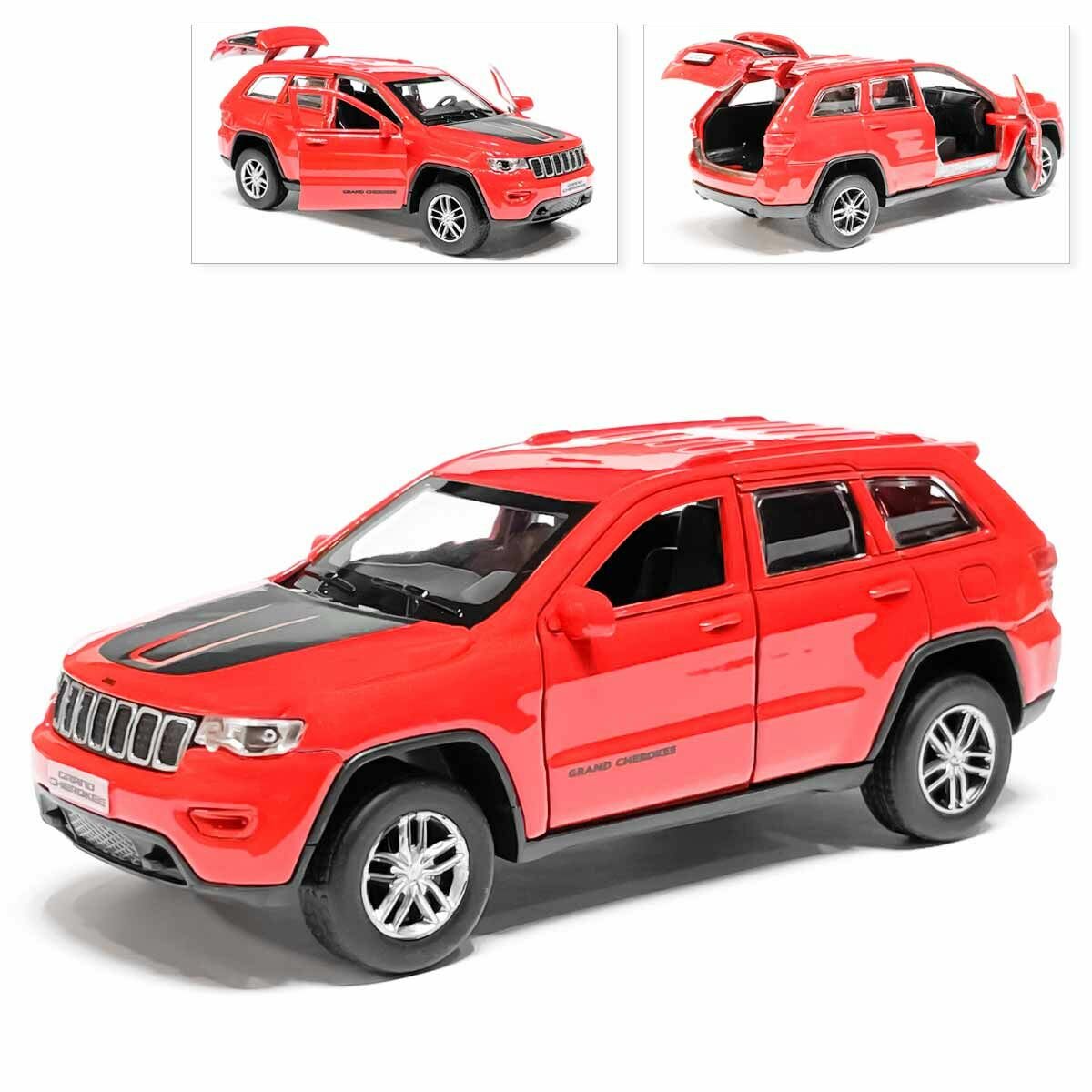 Машинка Jeep Grand Cherokee, коллекционная, металлическая, красный, Технопарк, 12 см