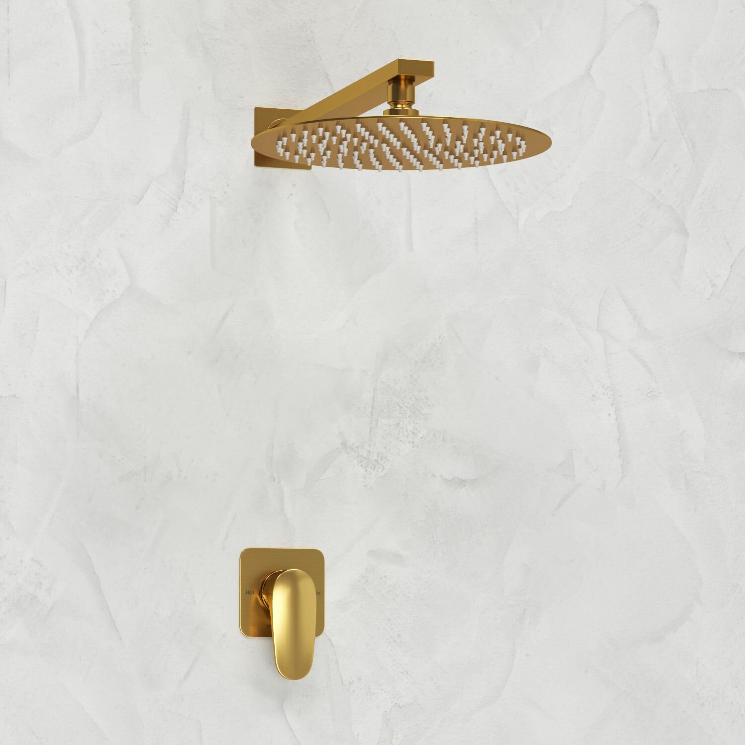 Душевая система скрытого монтажа с тропическим душем WasserKRAFT, Золотой