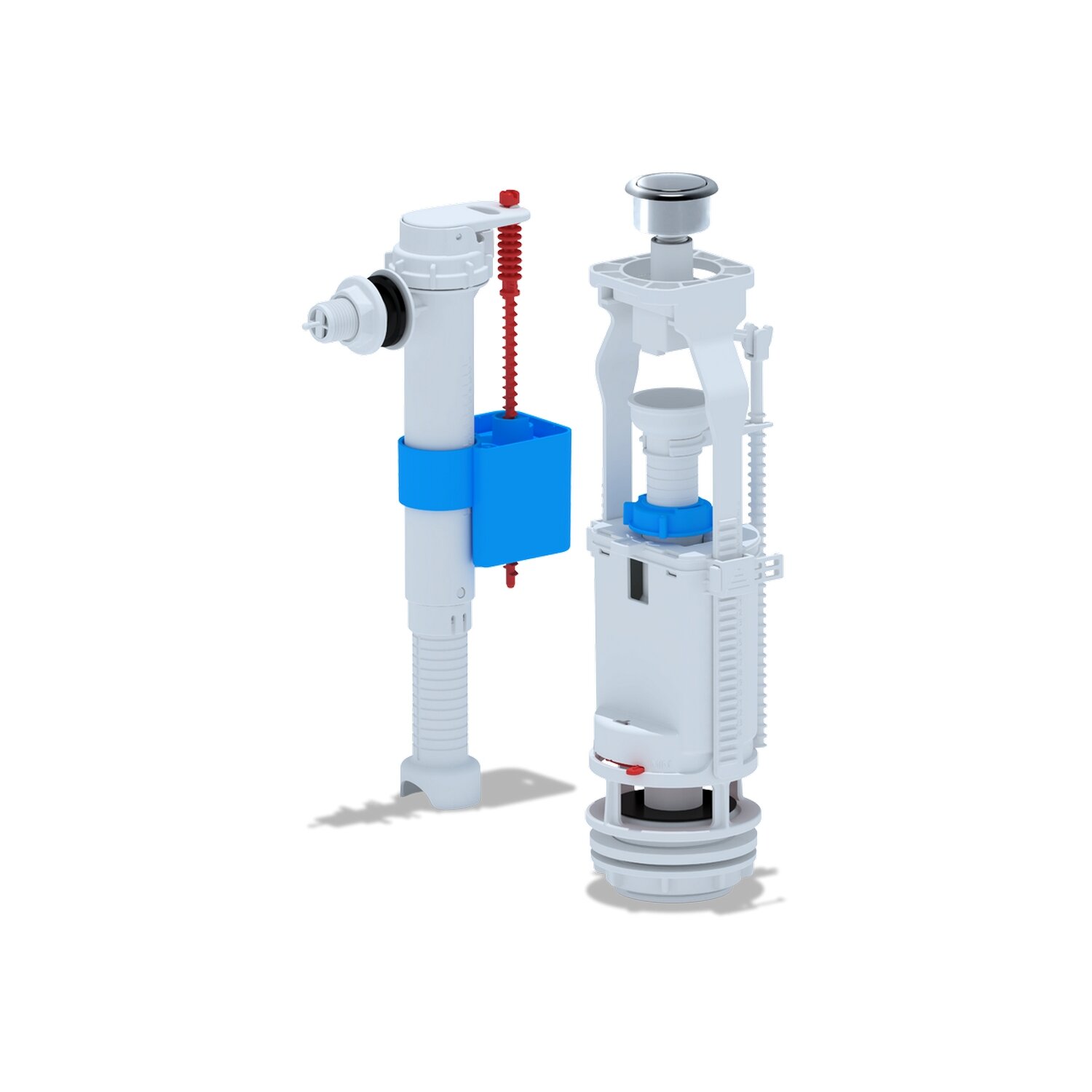 Арматура для бачка сливная/наливная 1/2" боковое подключение кнопка хром 1/реж универсал АНИ Пласт WC8010C