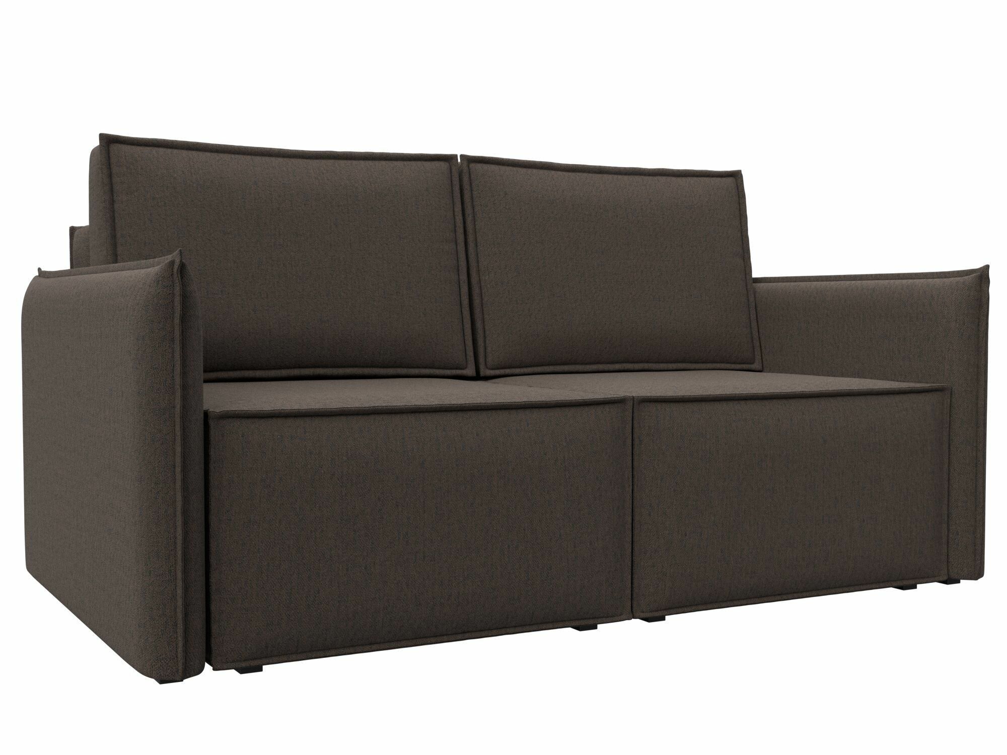 Диван прямой Либерти мини, рогожка, механизм раскладушка, Амур коричневый, 159x108x94см. Хит Диванов