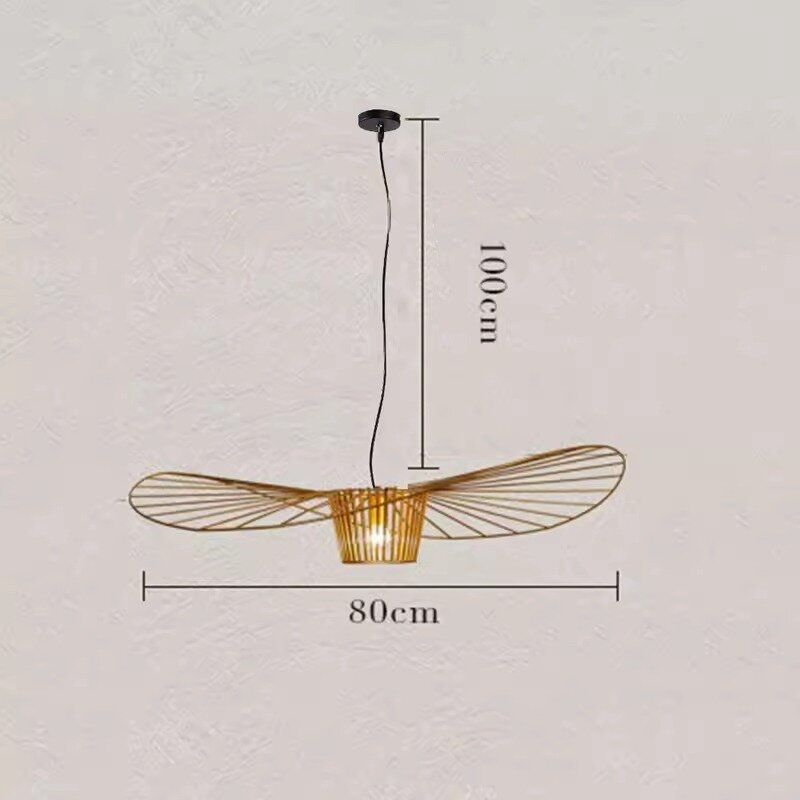 VERTIGO люстра в виде шляпы (с металлическими спицами) (золотистый, 80*20)