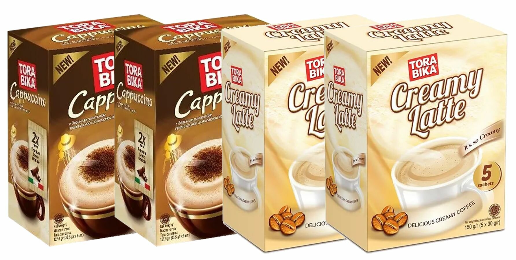 Кофейный напиток растворимый Torabika в коробке (Latte 2шт + Cappuccino 2шт)